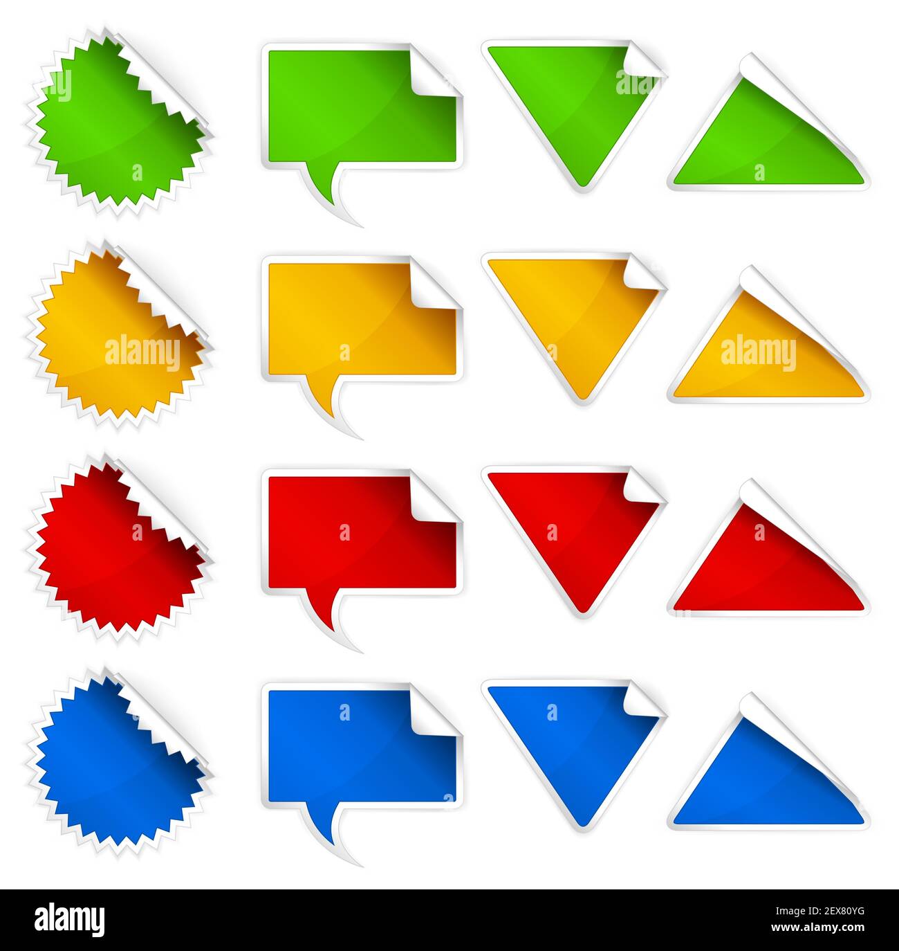 Set of blank stickers vector hi-res stock photography and images - Alamy
