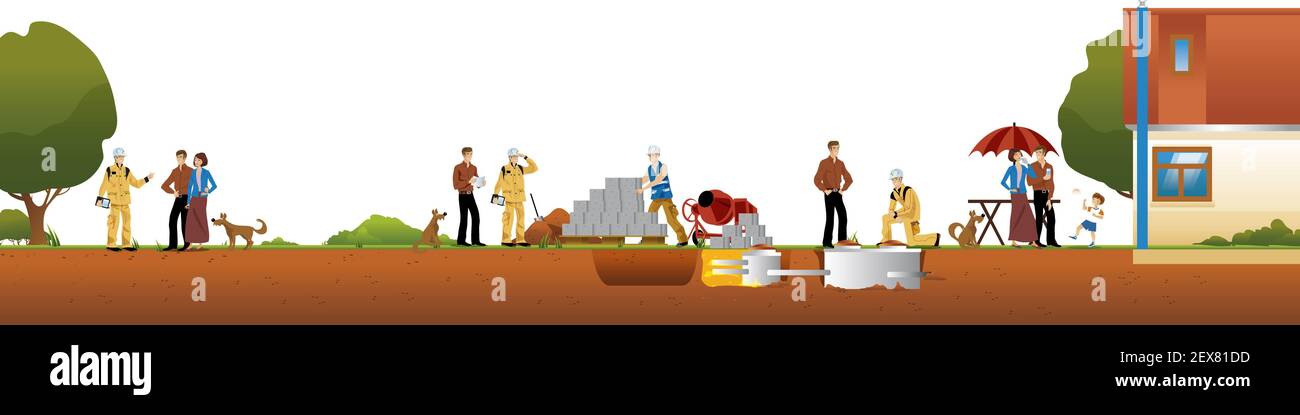 Work and construction of houses Stock Photo - Alamy