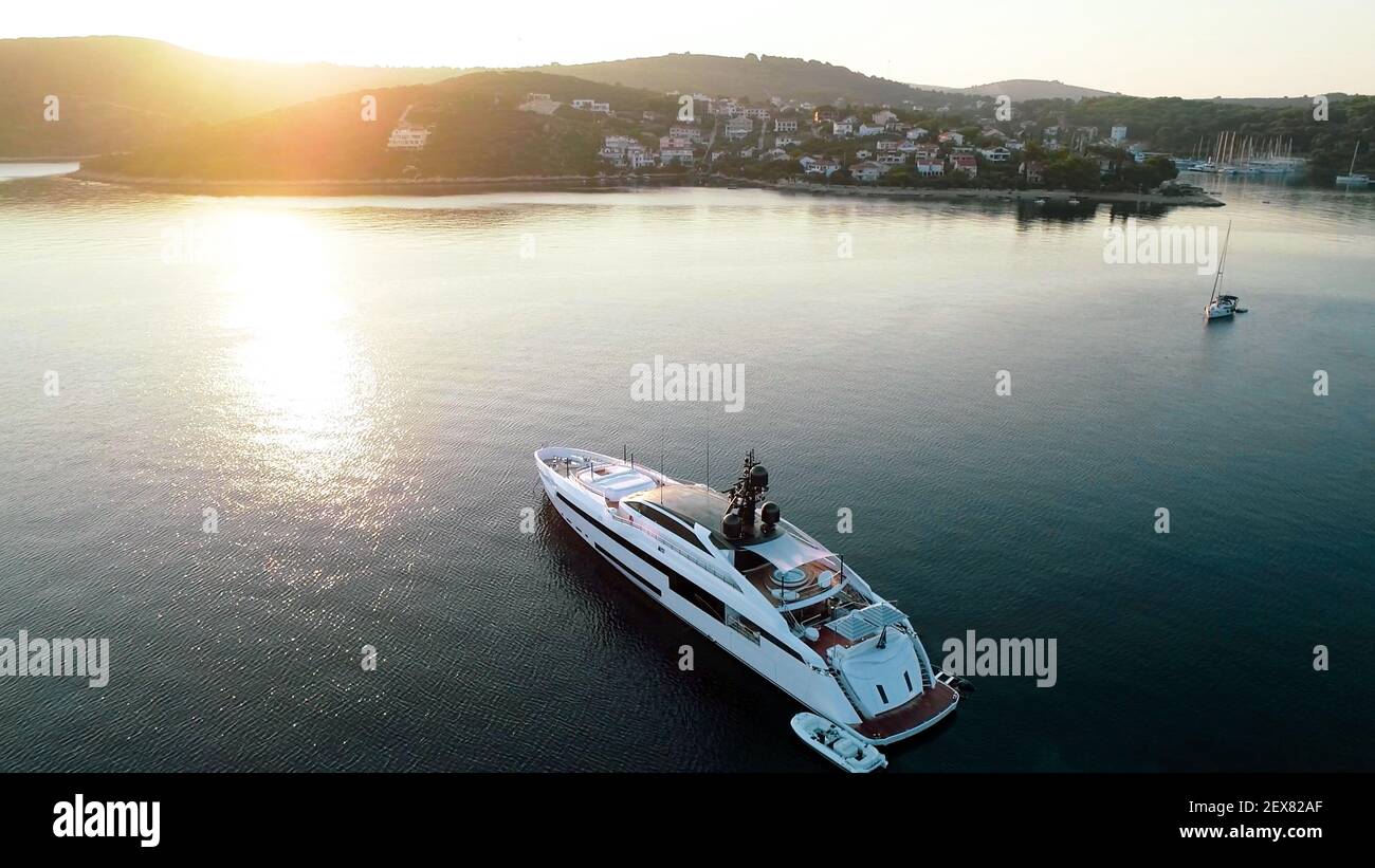 Luxury yacht at sea aerial hi-res stock photography and images - Alamy