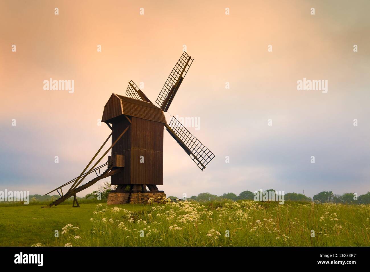Old wooden windmill Stock Photo - Alamy