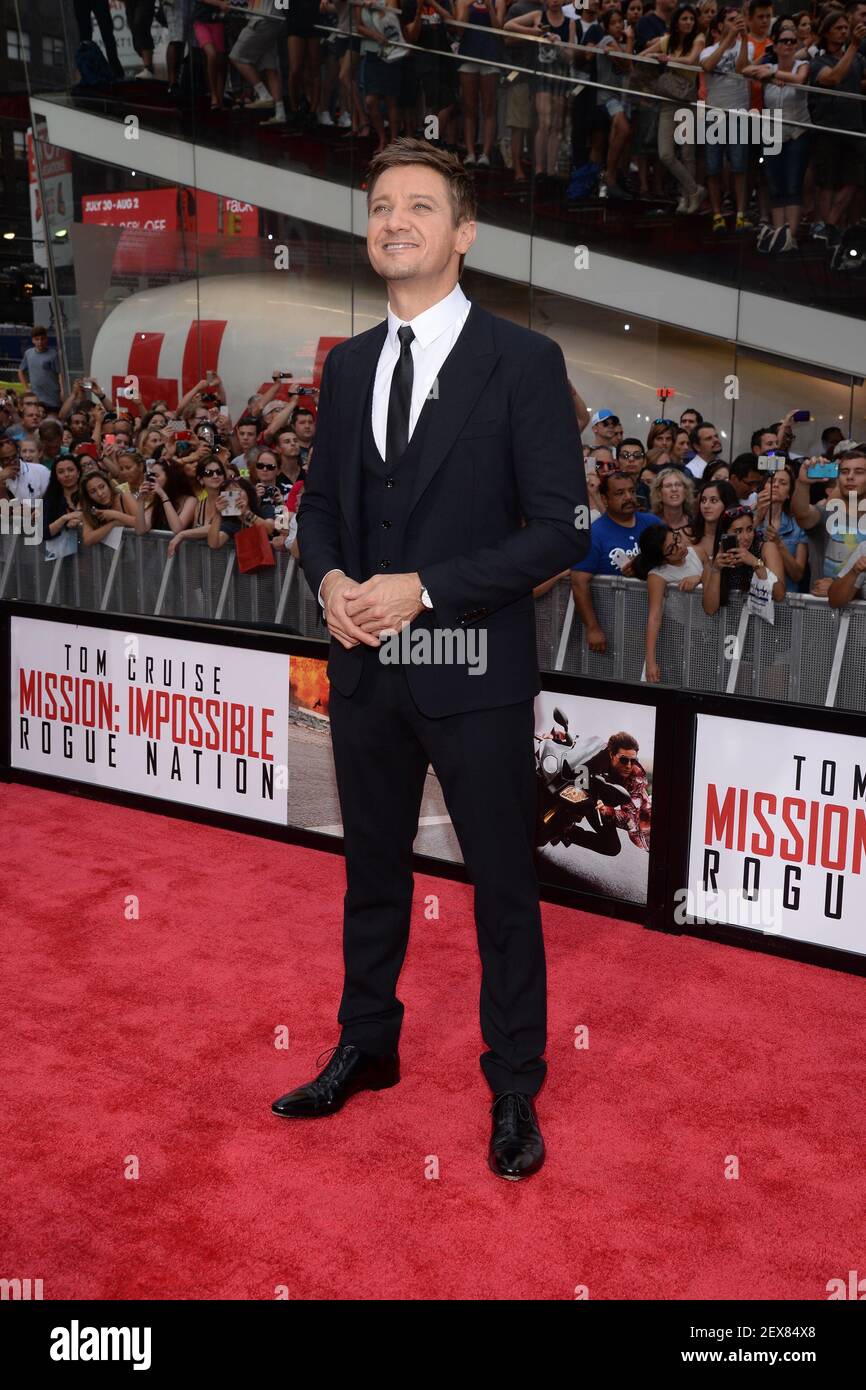 Actor Jeremy Renner attends the "Mission Impossible: Rogue Nation!" US ...