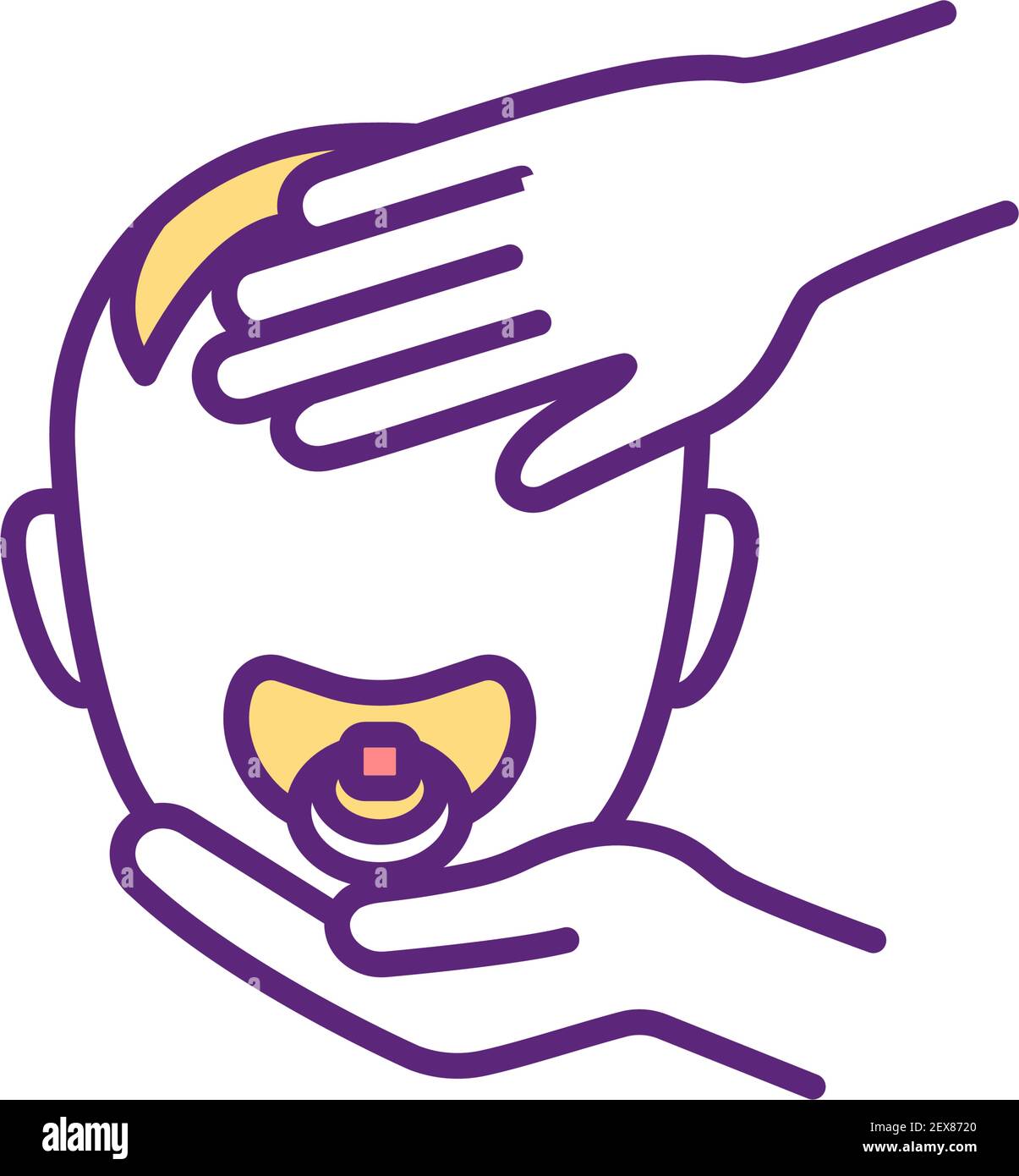 Caring for sick baby RGB color icon Stock Vector Image & Art - Alamy