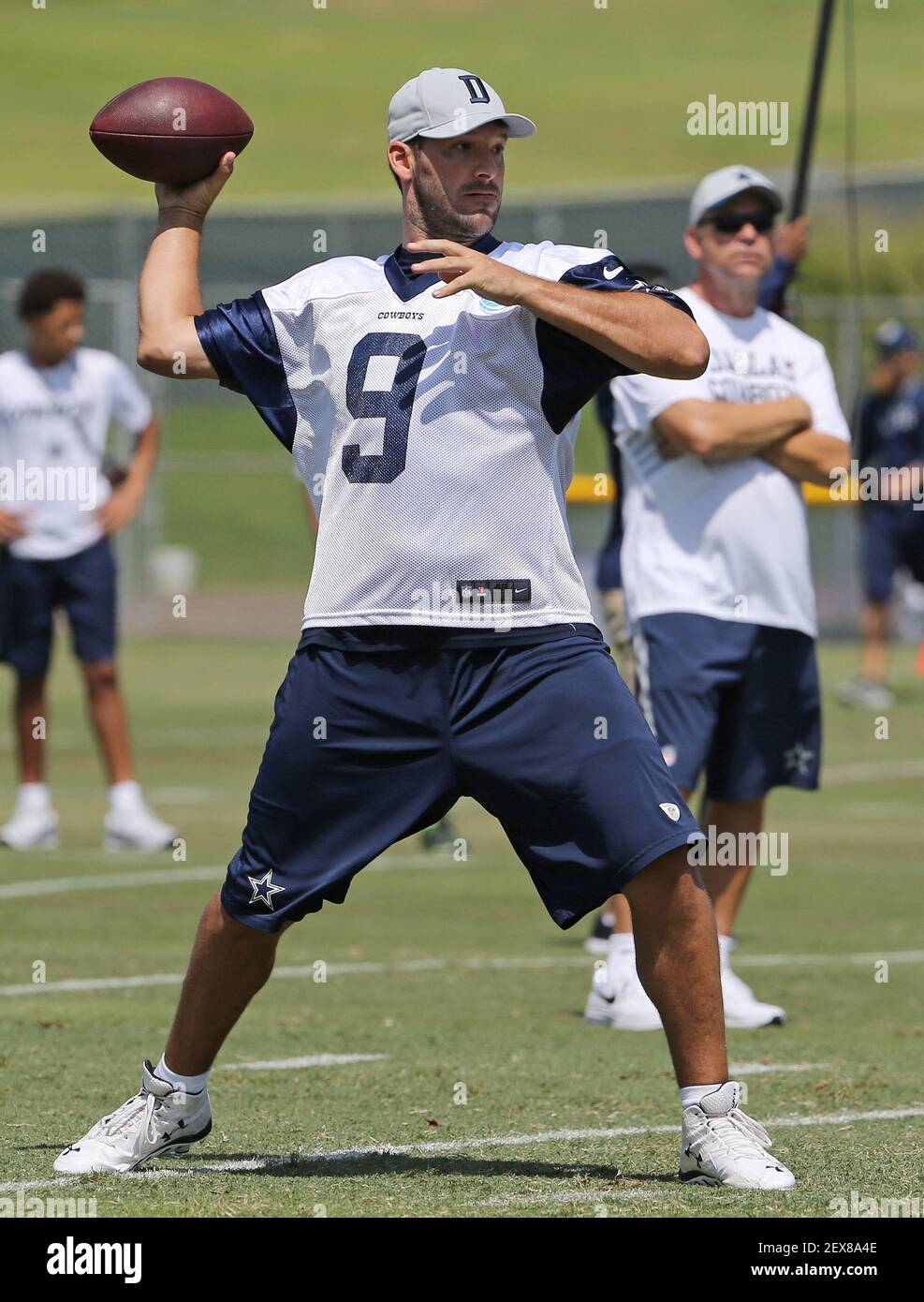 Dallas Cowboys quarterback Tony Romo (9) during the morning walk ...