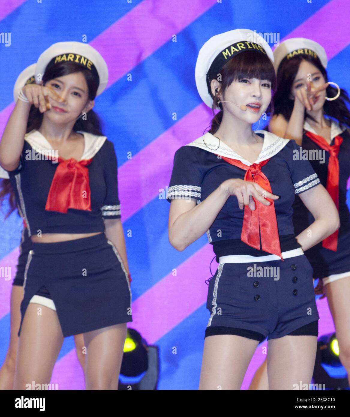 3 August 2015 - Seoul, South Korea : (R to L) South Korean Boram, Soyeon, members of girl group ...