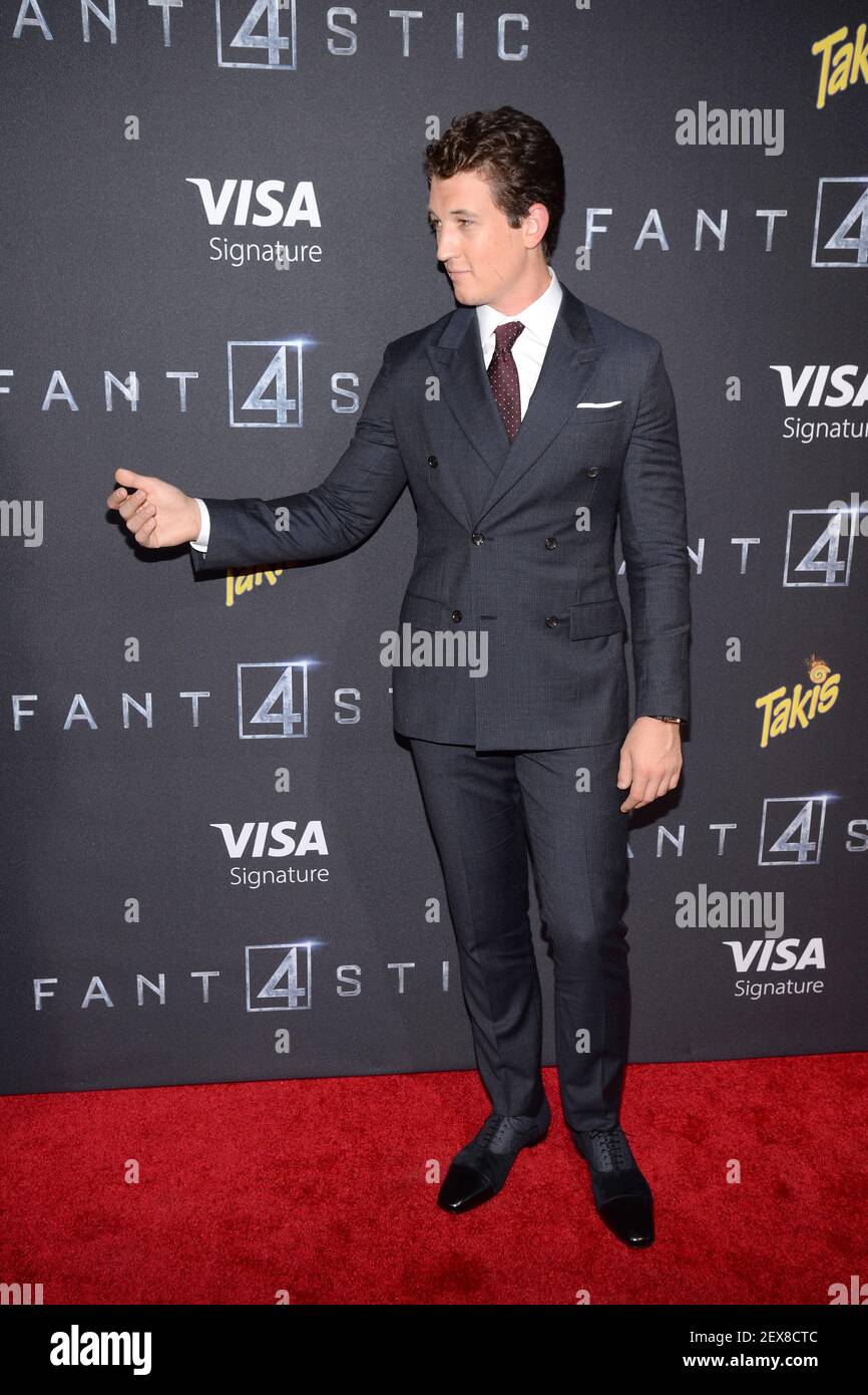 Actor Miles Teller attends the "Fantastic Four" New York Premiere at ...