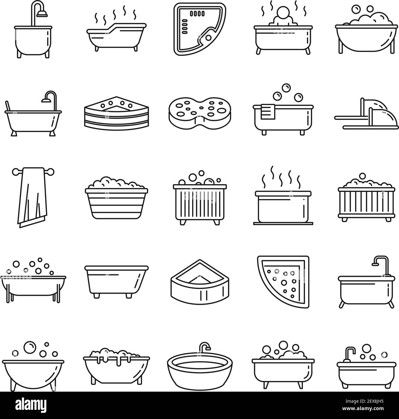 Sanitary equipment icons line Cut Out Stock Images & Pictures - Alamy