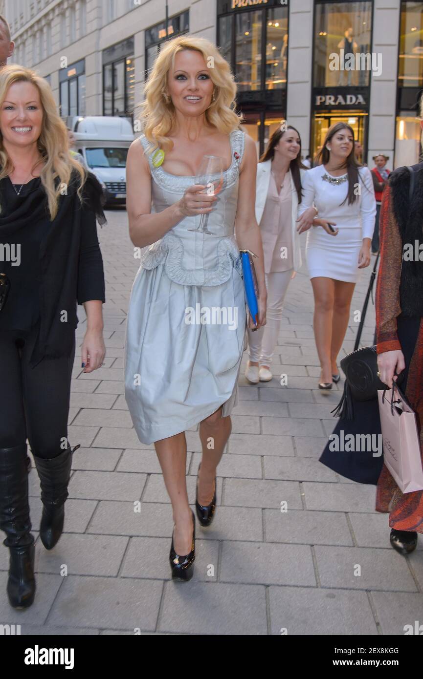 Shopping tour with Pamela Anderson in Downtown Vienna, June 18, 2015 ...