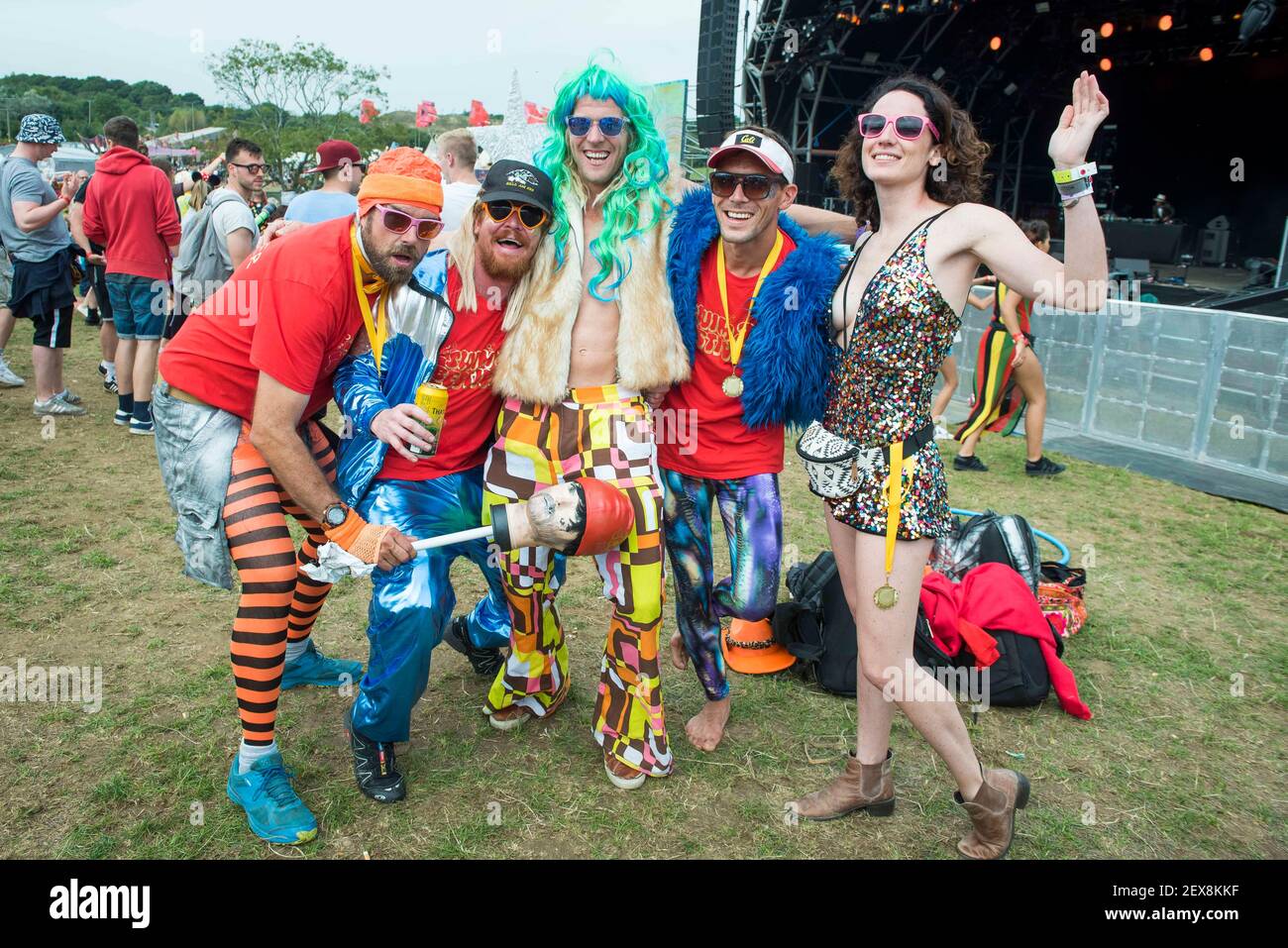 Festival Swimmers arrive on day 2 of Bestival 2016, Robin Hill Country ...