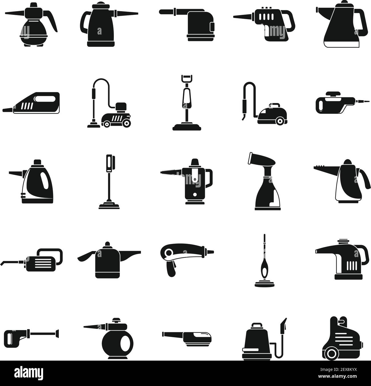 Home steam cleaner icons set, simple style Stock Vector Image & Art - Alamy