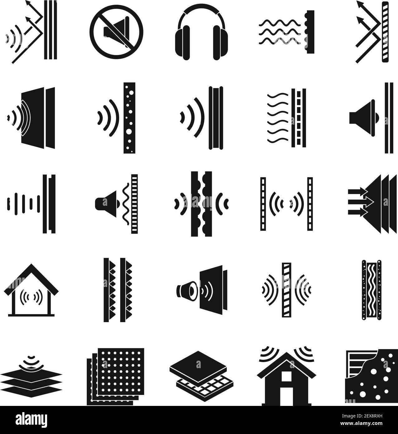 Soundproofing icons set, simple style Stock Vector Image & Art - Alamy