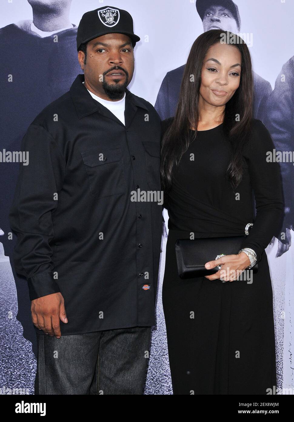 (L-R) Ice Cube and Kimberly Woodruff arrives at the "Straight Outta ...