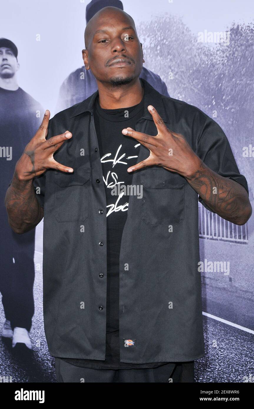 Tyrese Gibson arrives at the "Straight Outta Compton" Los Angeles ...