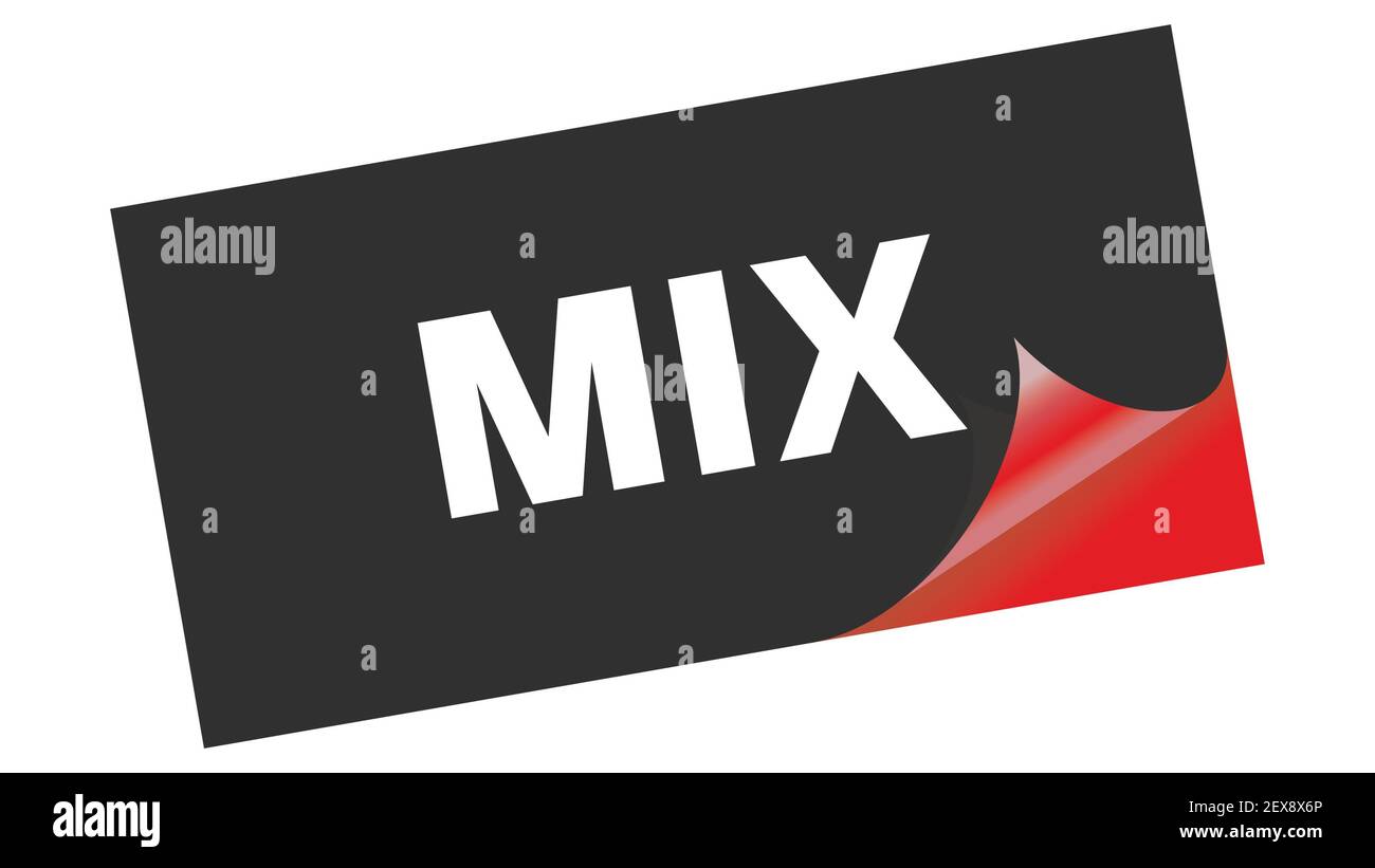 MIX text written on black red sticker stamp Stock Photo - Alamy