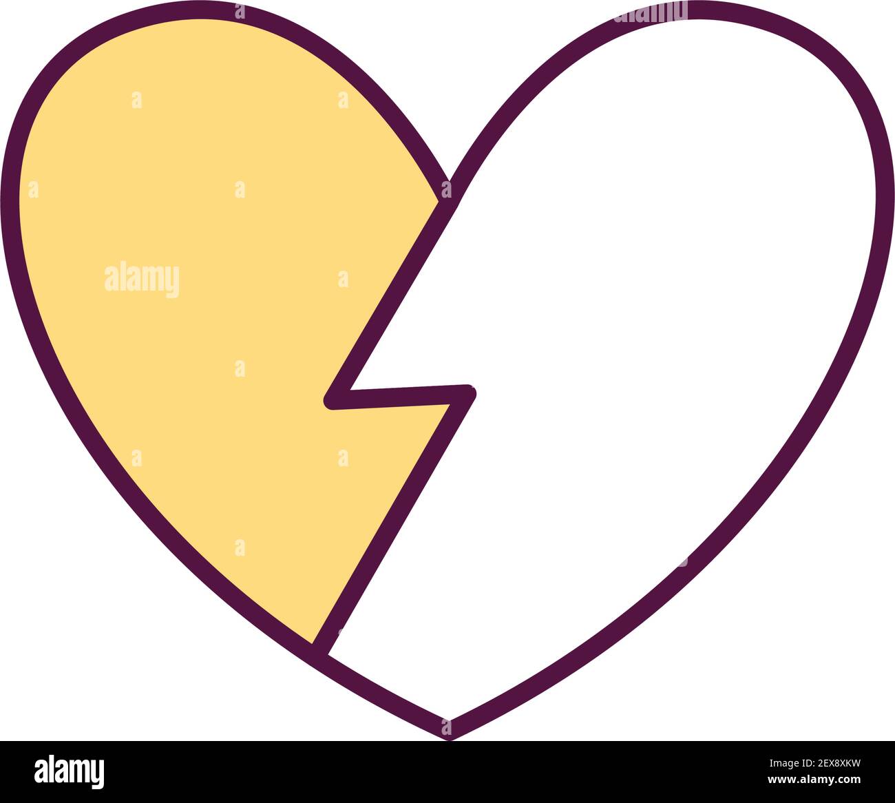 Broken heart syndrome RGB color icon Stock Vector Image & Art - Alamy