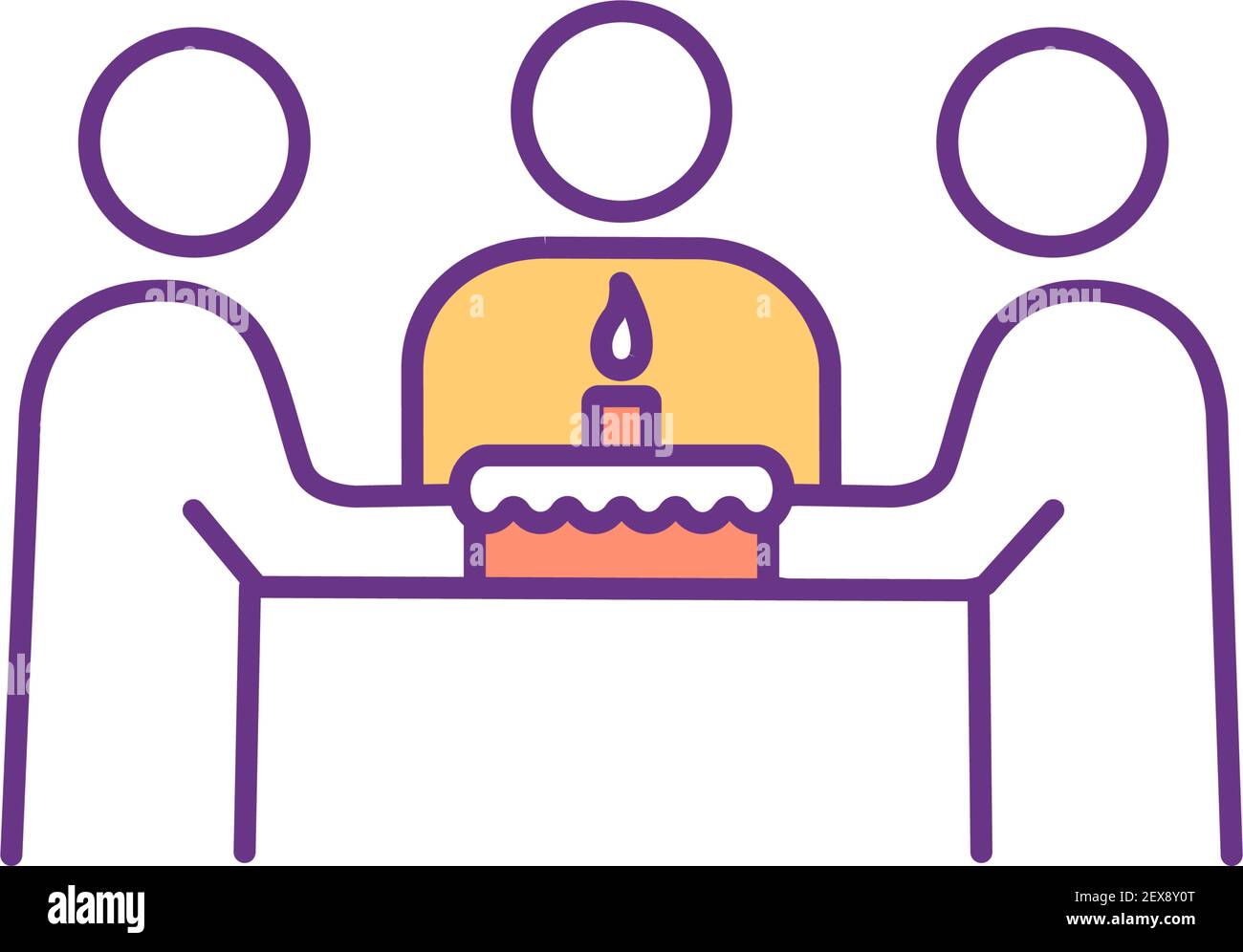 Celebrating birthday with family RGB color icon Stock Vector Image ...