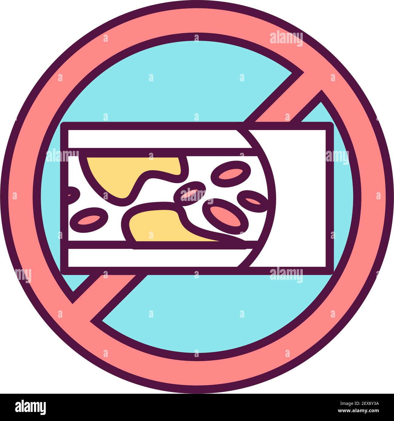 High cholesterol level reduction RGB color icon Stock Vector Image ...