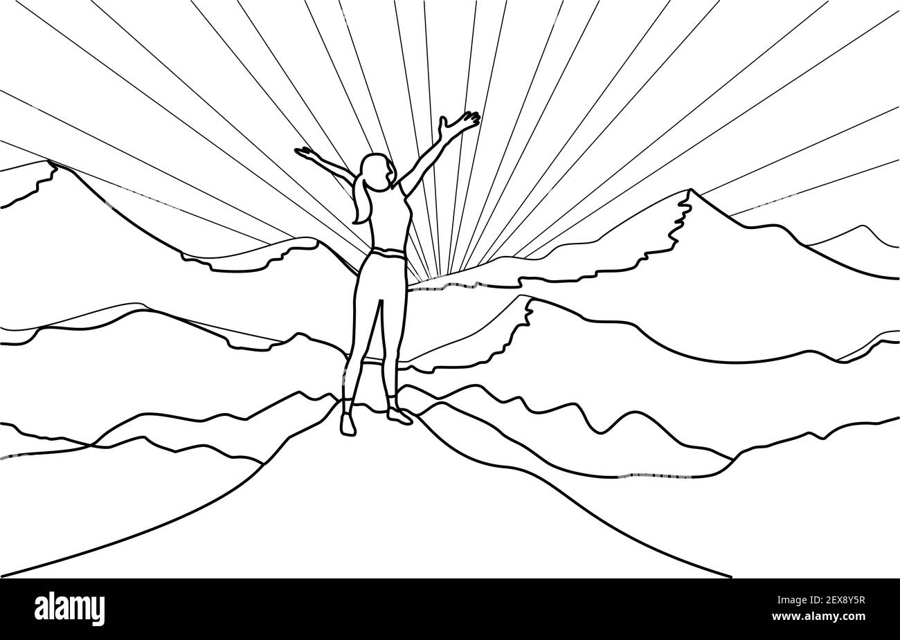 Mountain Cliff Edge Drawing