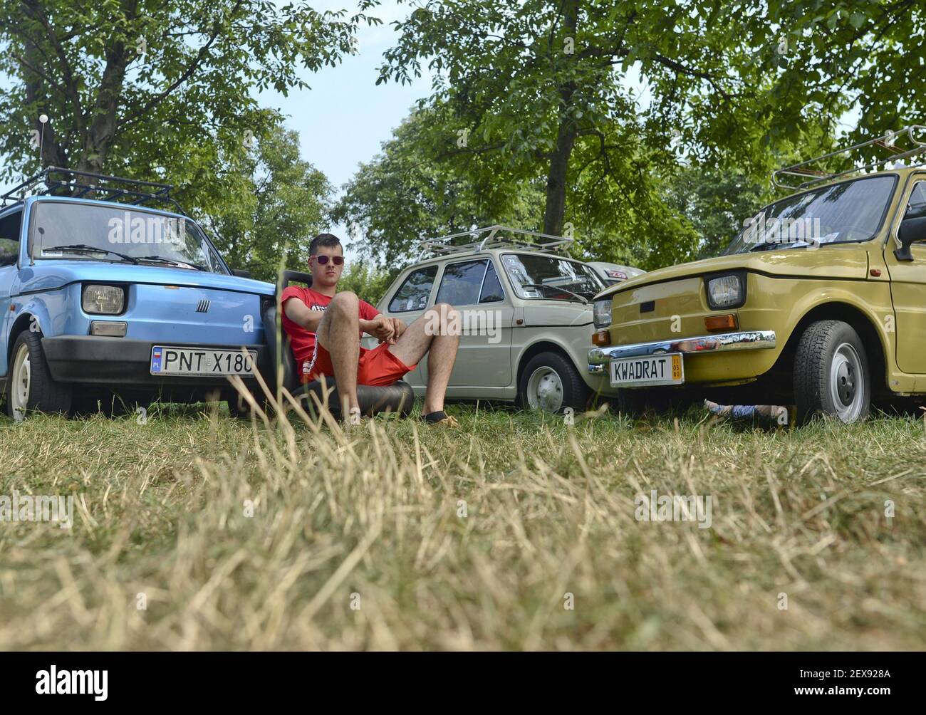 Hundreds of lovers and fans of the small Fiat (Fiat 126p and also ...