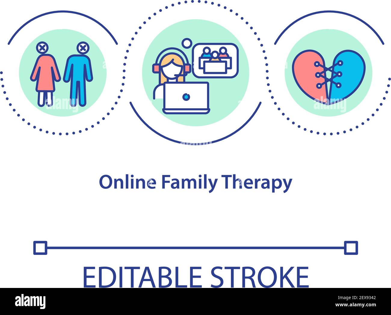 Online family therapy concept icon Stock Vector Image & Art - Alamy