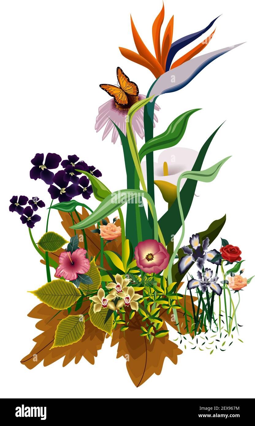 Modern flower line art Cut Out Stock Images & Pictures - Alamy