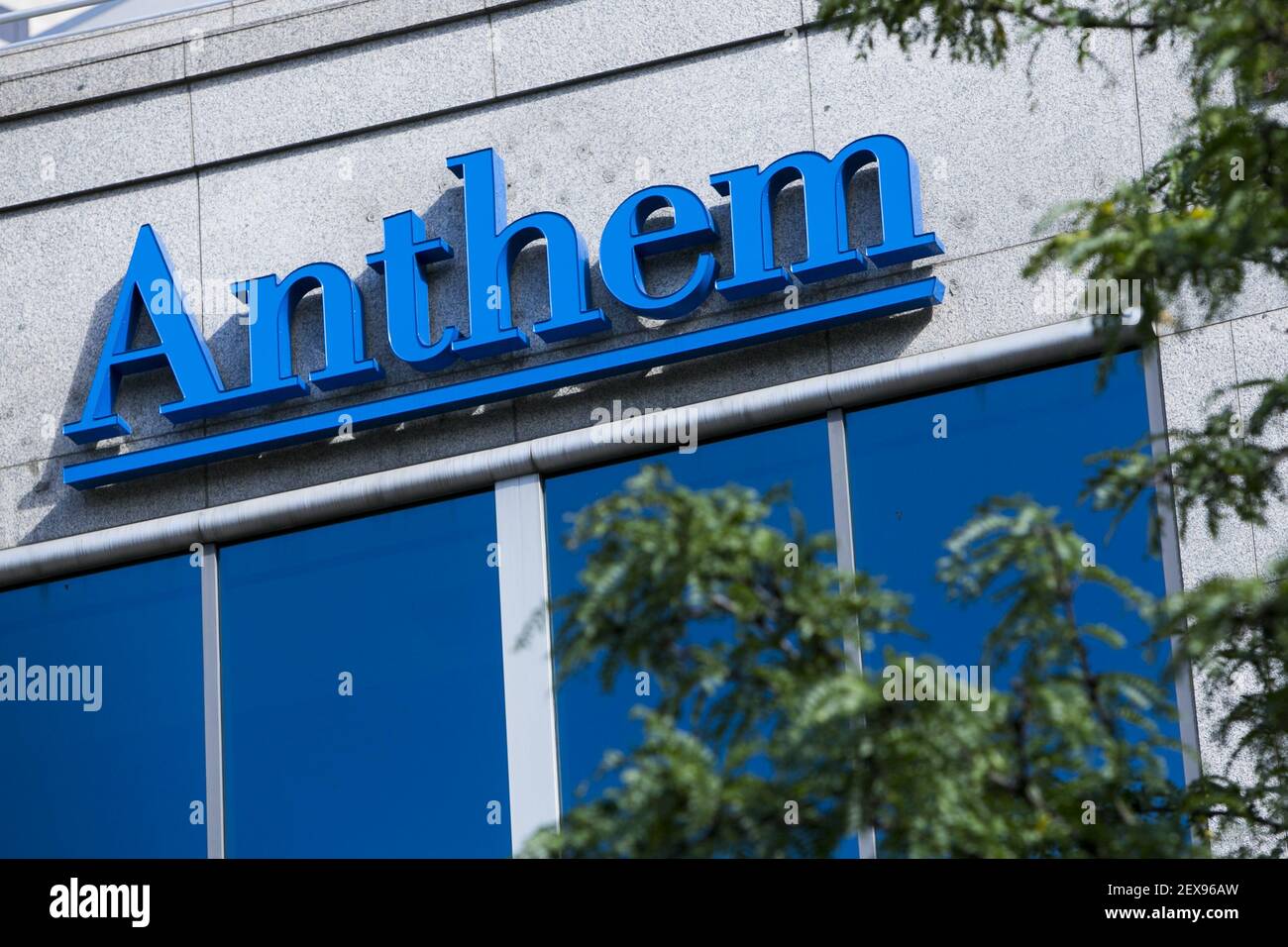 A logo sign outside of the headquarters of Anthem Inc., in Indianapolis ...