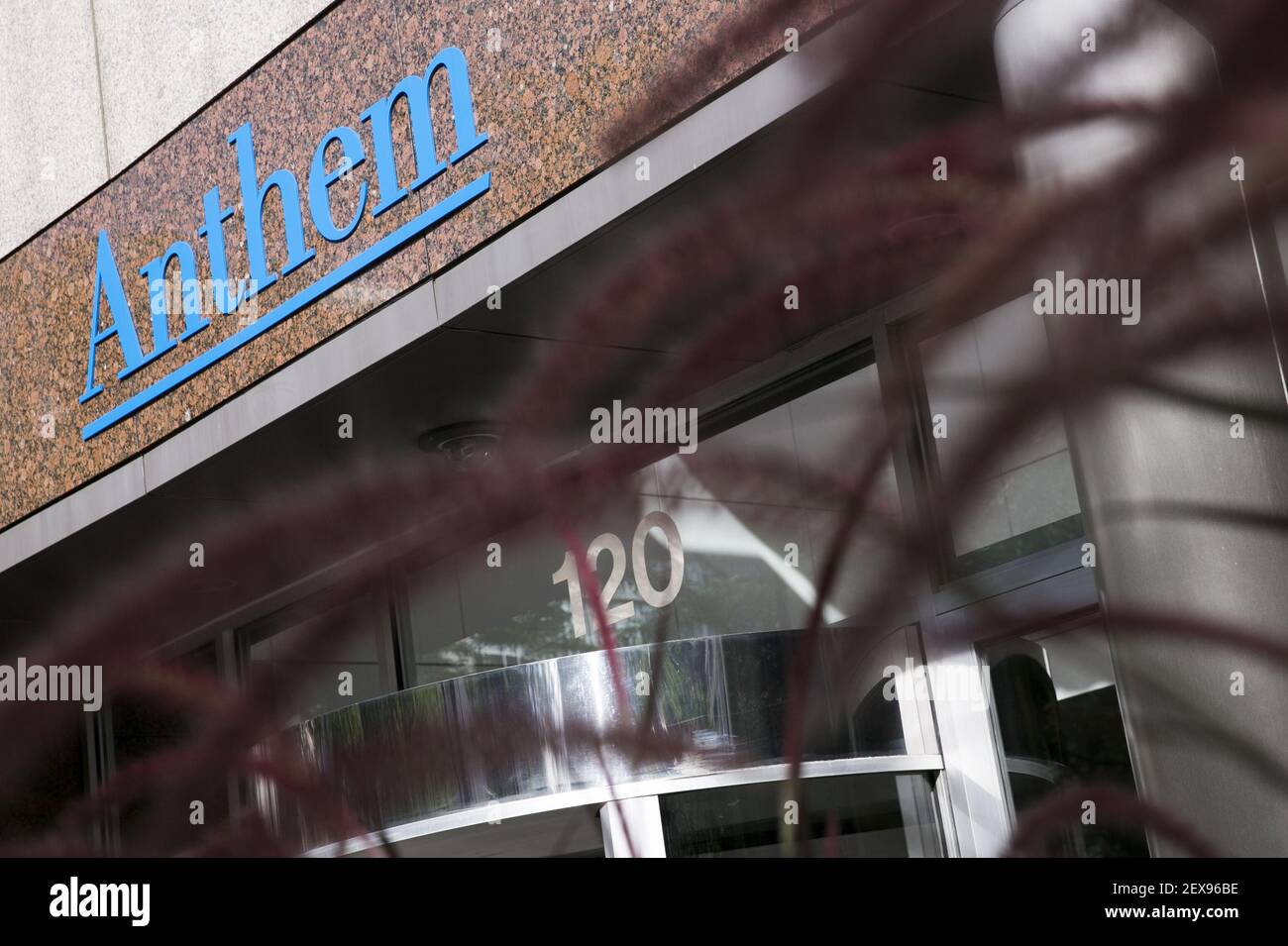 A logo sign outside of the headquarters of Anthem Inc., in Indianapolis ...