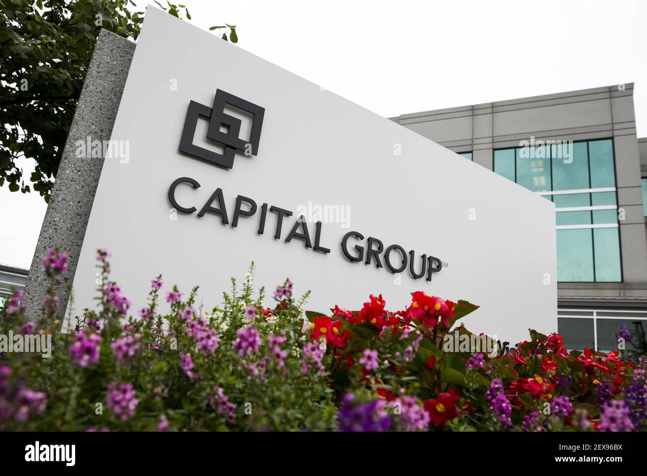 A logo sign outside of a facility occupied by the Capital Group in ...