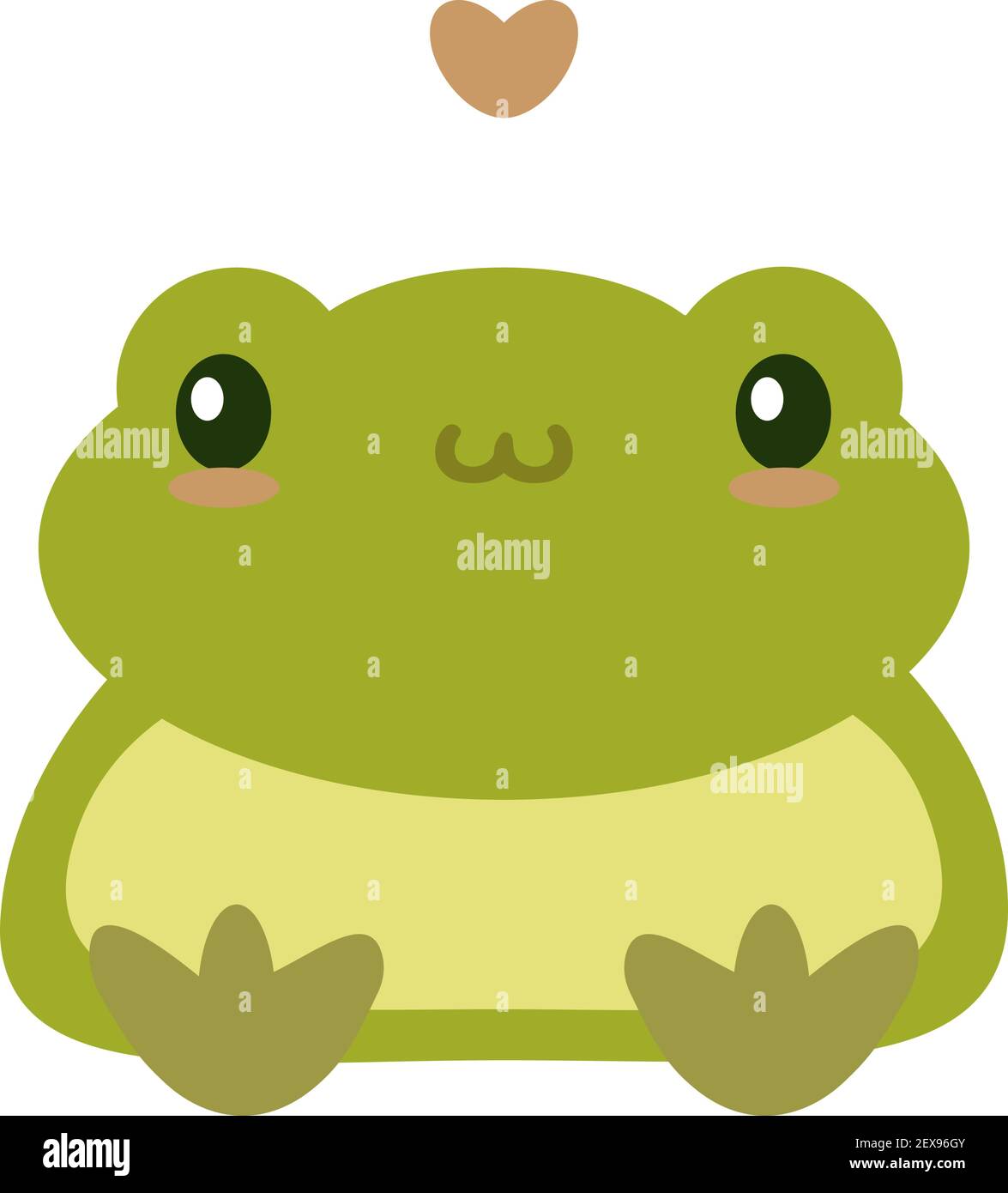 Green cute frog hand draw vector illustration. Smiling siting childish ... Green cute frog hand draw vector illustration. Smiling siting childish ...