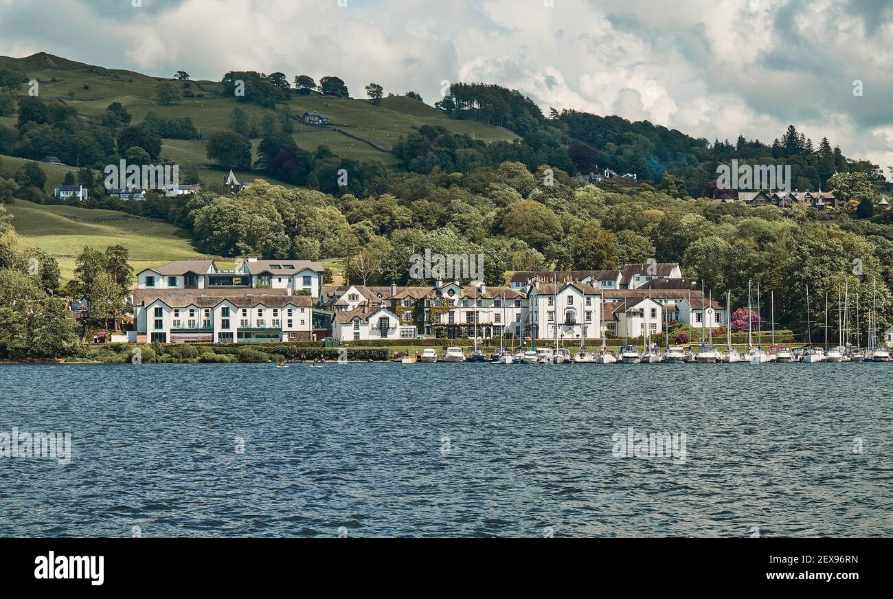 The Landscape of Windermere Lake from Bowness-on-Windermere town ...