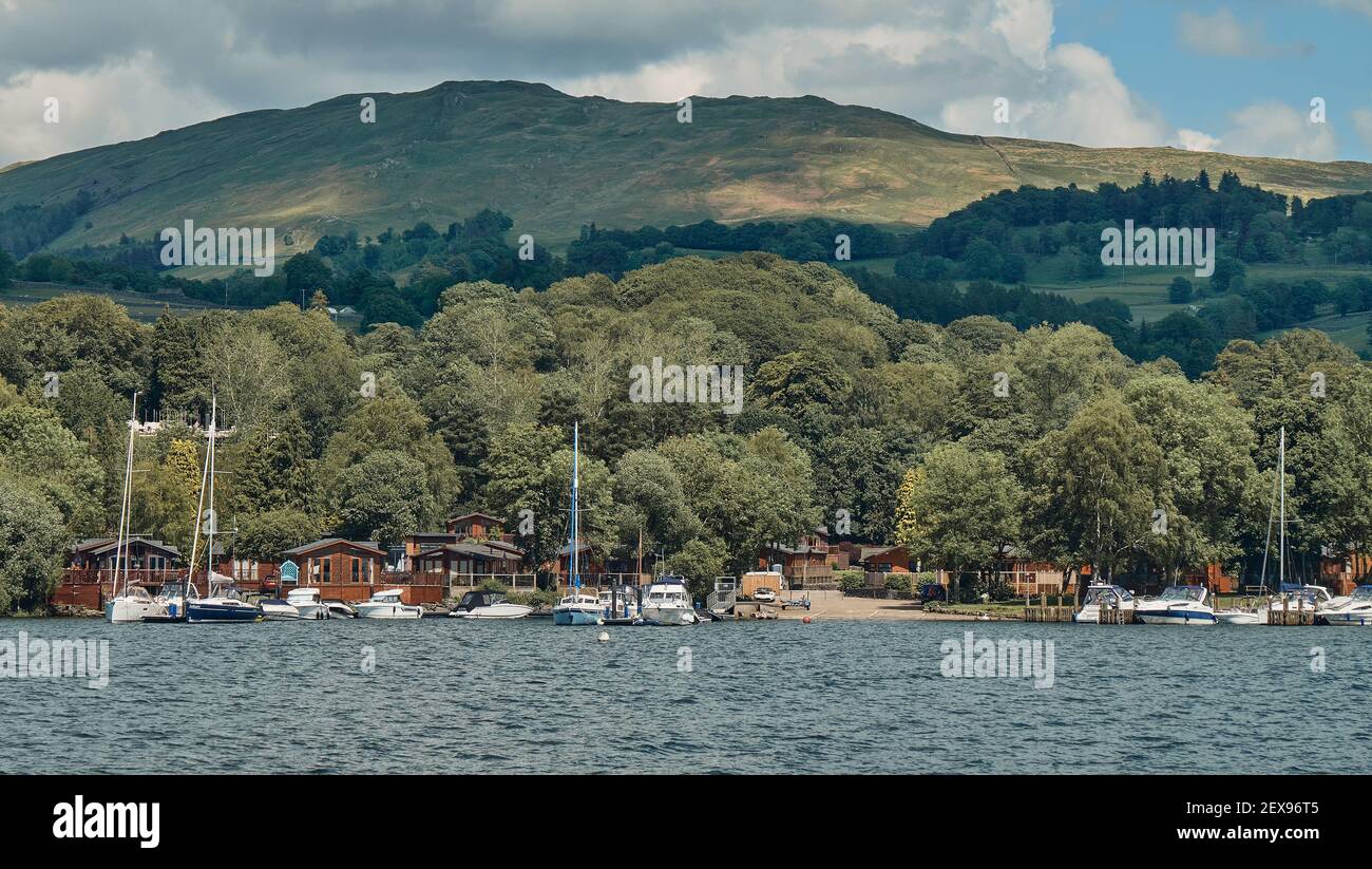 The Landscape of Windermere Lake from Bowness-on-Windermere town ...