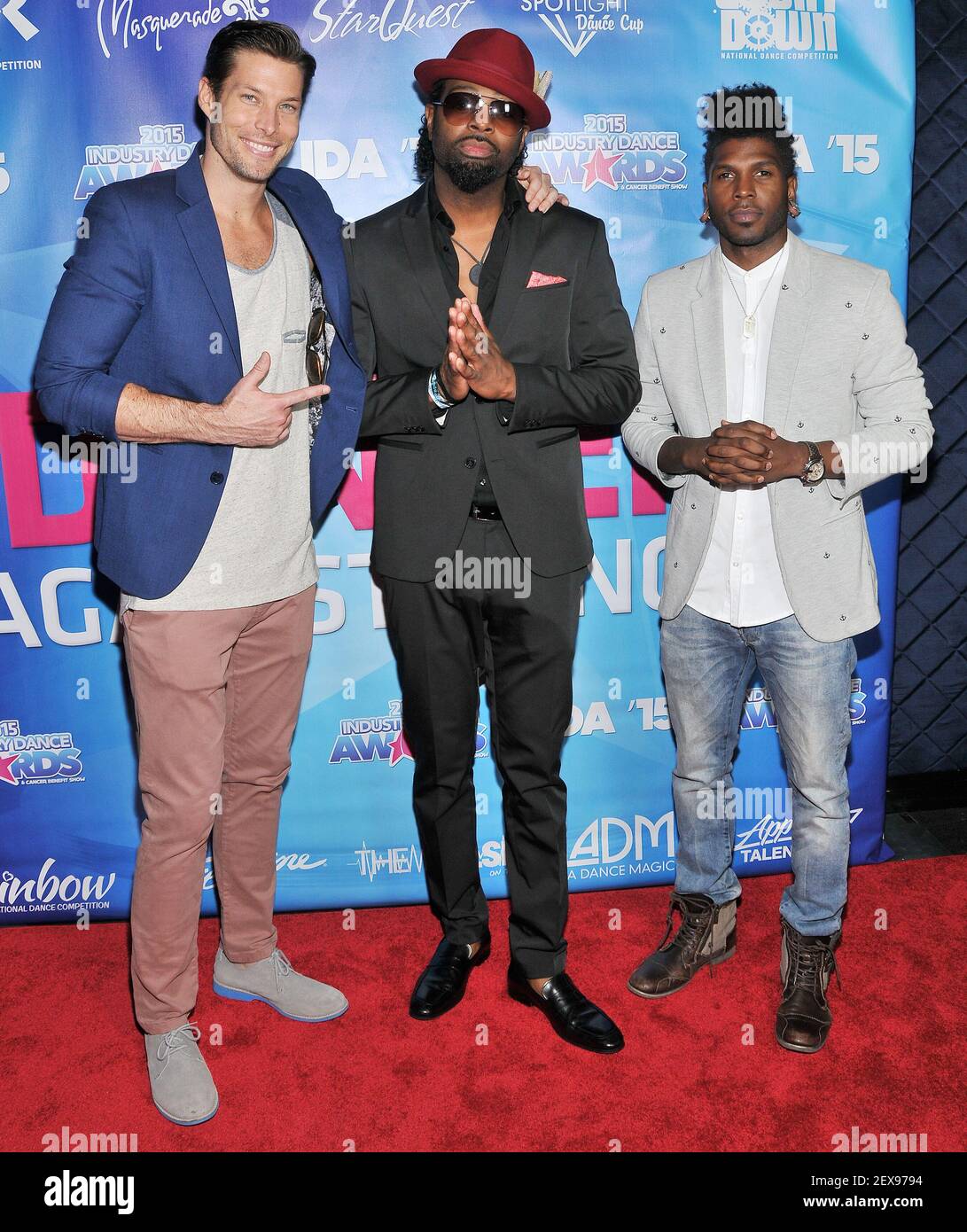 (L-R) Chadd Smith, Dave Scott & Cyrus Spencer backstage at the 2015 Industry Dance Awards and ...