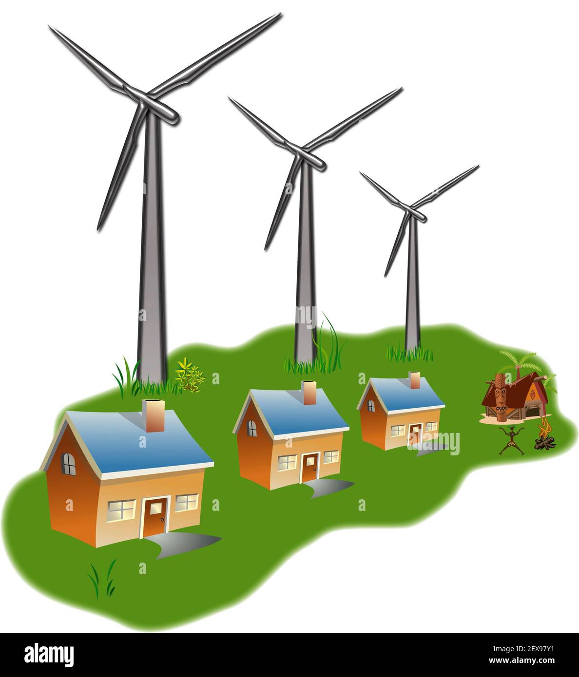 House with wind turbine Stock Photo - Alamy