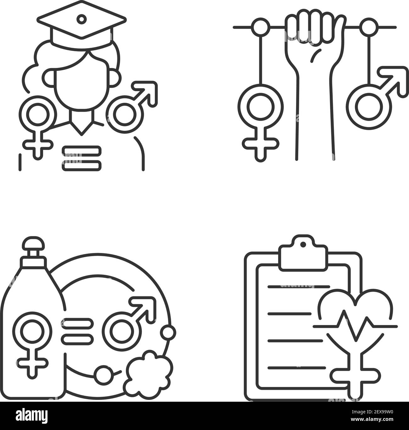 Equal education opportunities linear icons set Stock Vector Image & Art ...