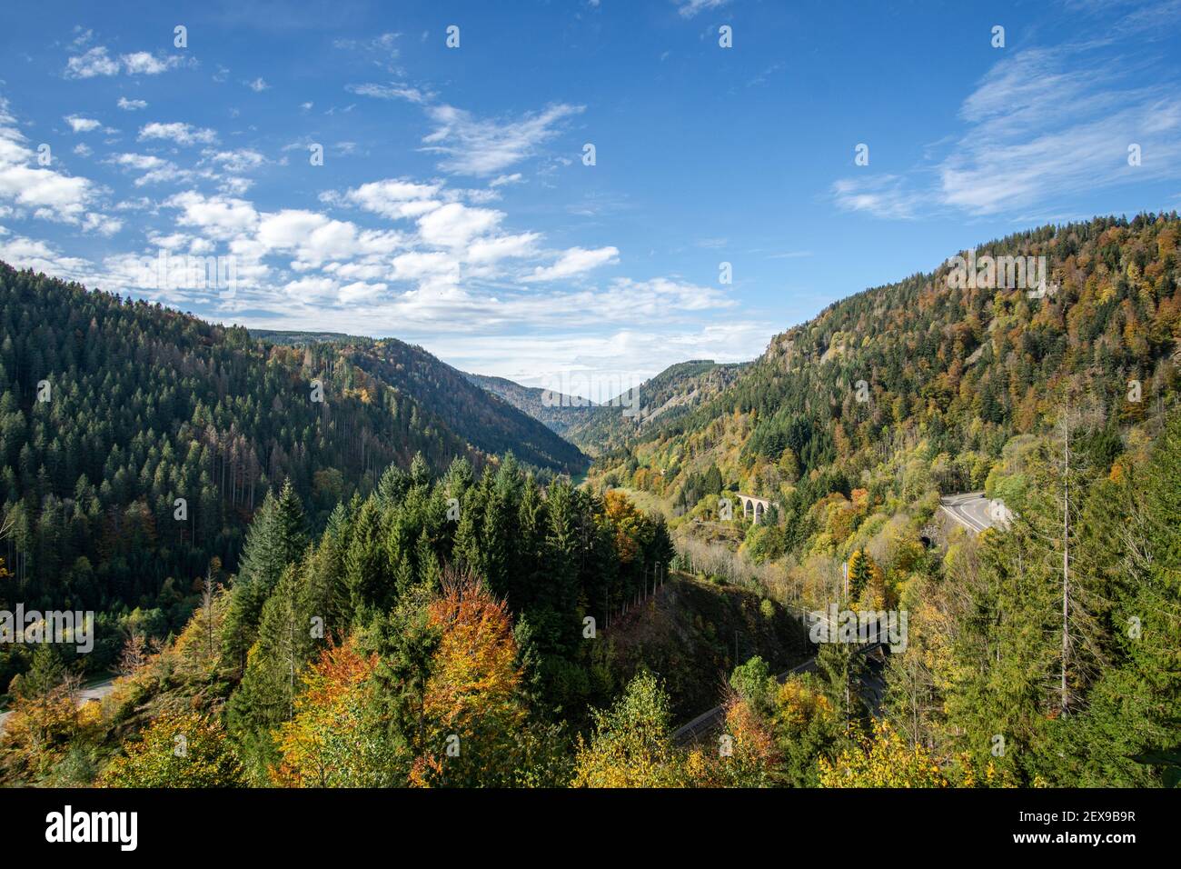The famous valley of Hollental in the Black Forest during daylight ...