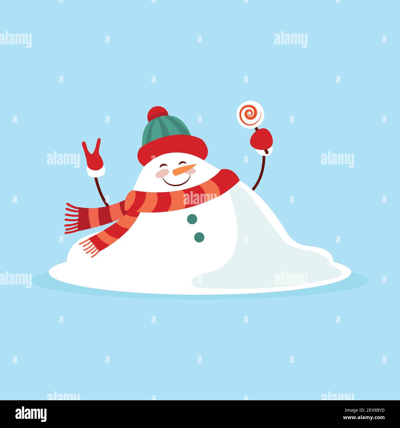 Snowman. Icon. Simple style. Vector illustration isolated on white ...