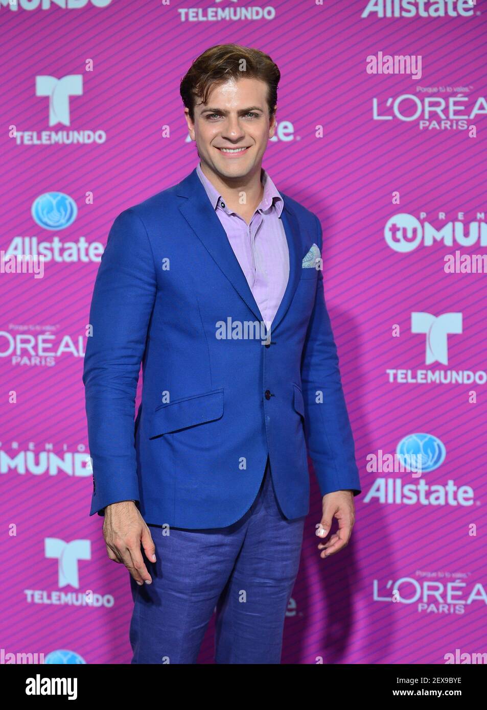 MIAMI, FL- AUGUST 20: Latin Artist Pablo Azar arrives at Telemundo's ...