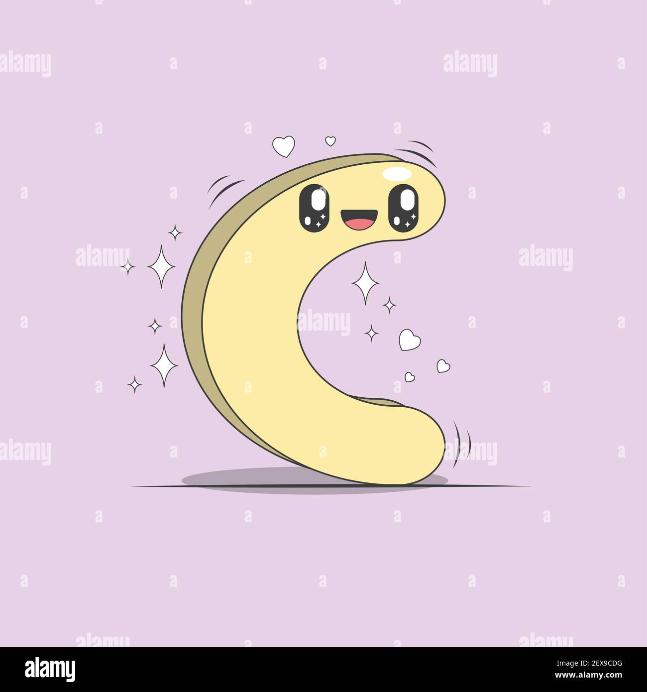 An illustration of alphabet funny capital letter C isolated on purple ...