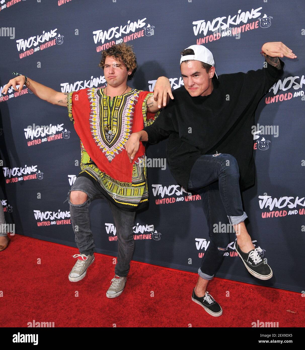 (L-R) JC Caylen and Kian Lawley arrives at the "Janoskians: Untold And ...