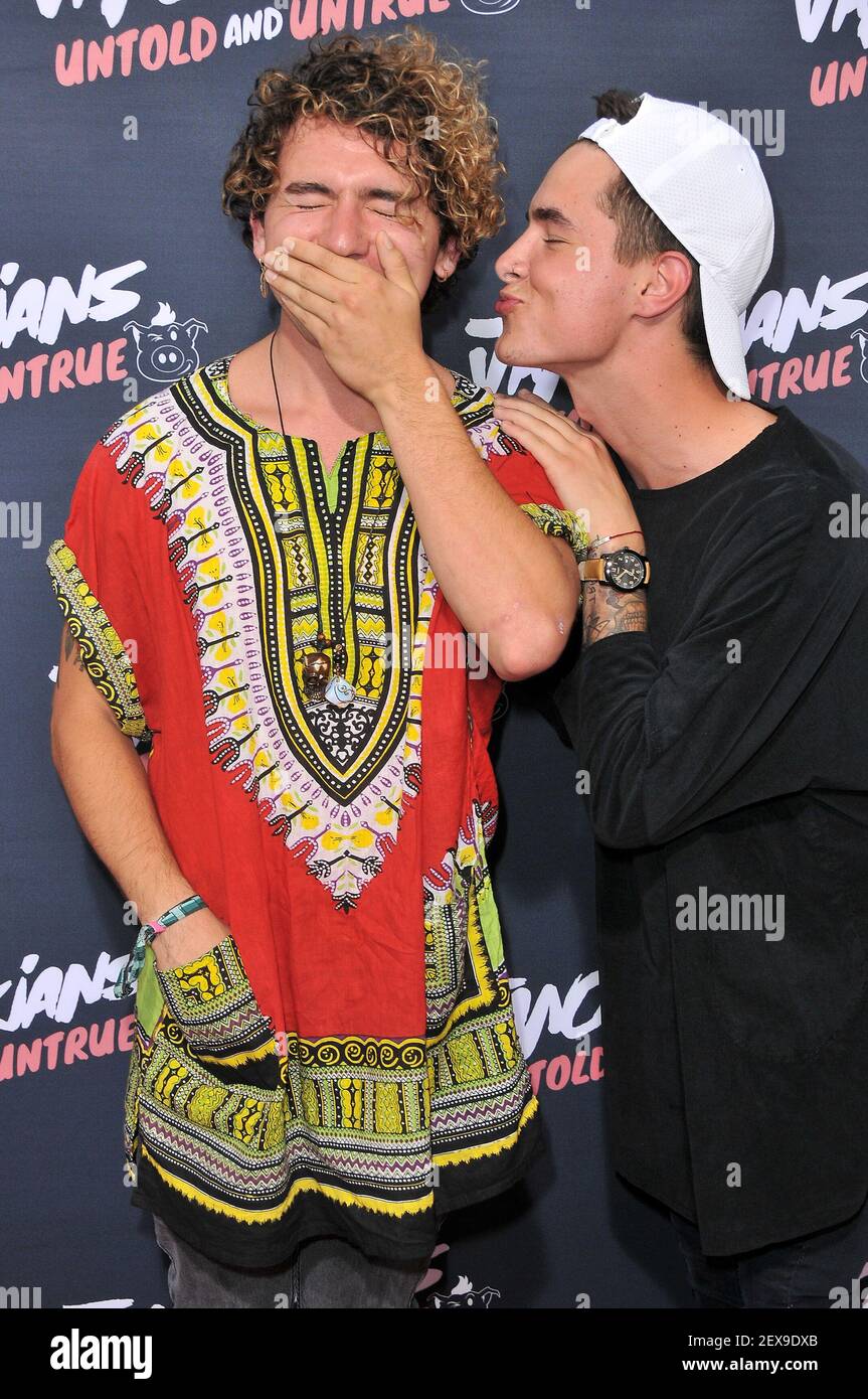 (L-R) JC Caylen and Kian Lawley arrives at the "Janoskians: Untold And ...