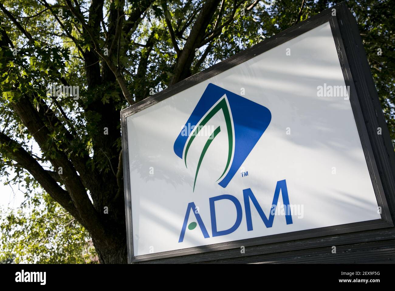 A logo sign outside of a facility occupied by the Archer Daniels ...