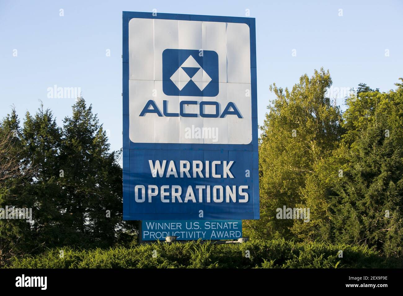 A logo sign outside of the Alcoa Warrick Operations facility in ...