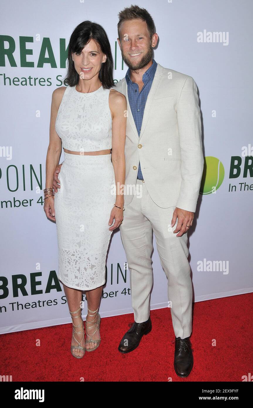 (L-R) Perrey Reeves and Husband Aaron Endress-Fox arrives at the ...
