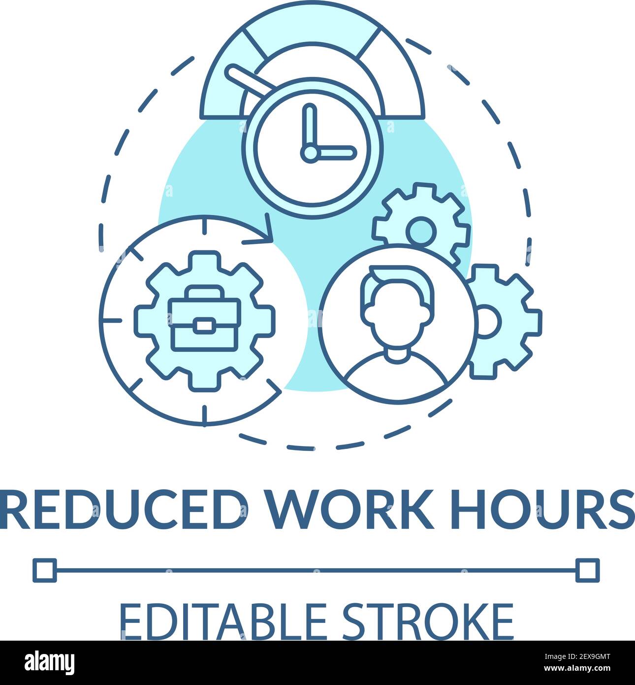 Reduced work hours concept icon Stock Vector Image & Art - Alamy