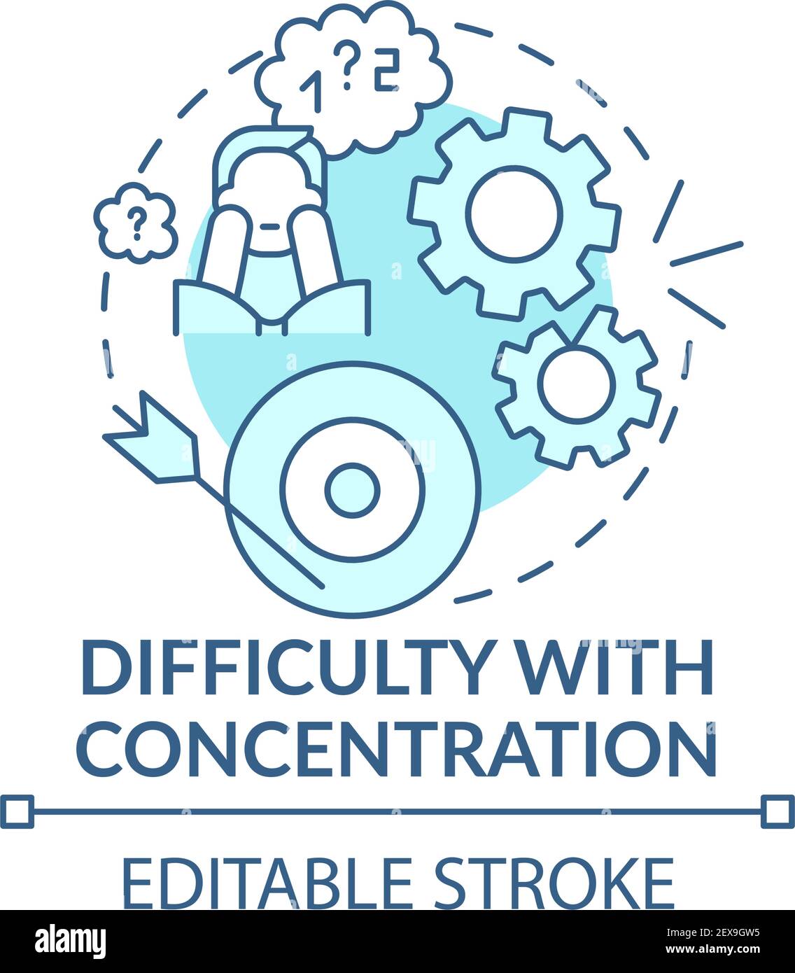 Difficulty with concentration concept icon Stock Vector Image & Art - Alamy