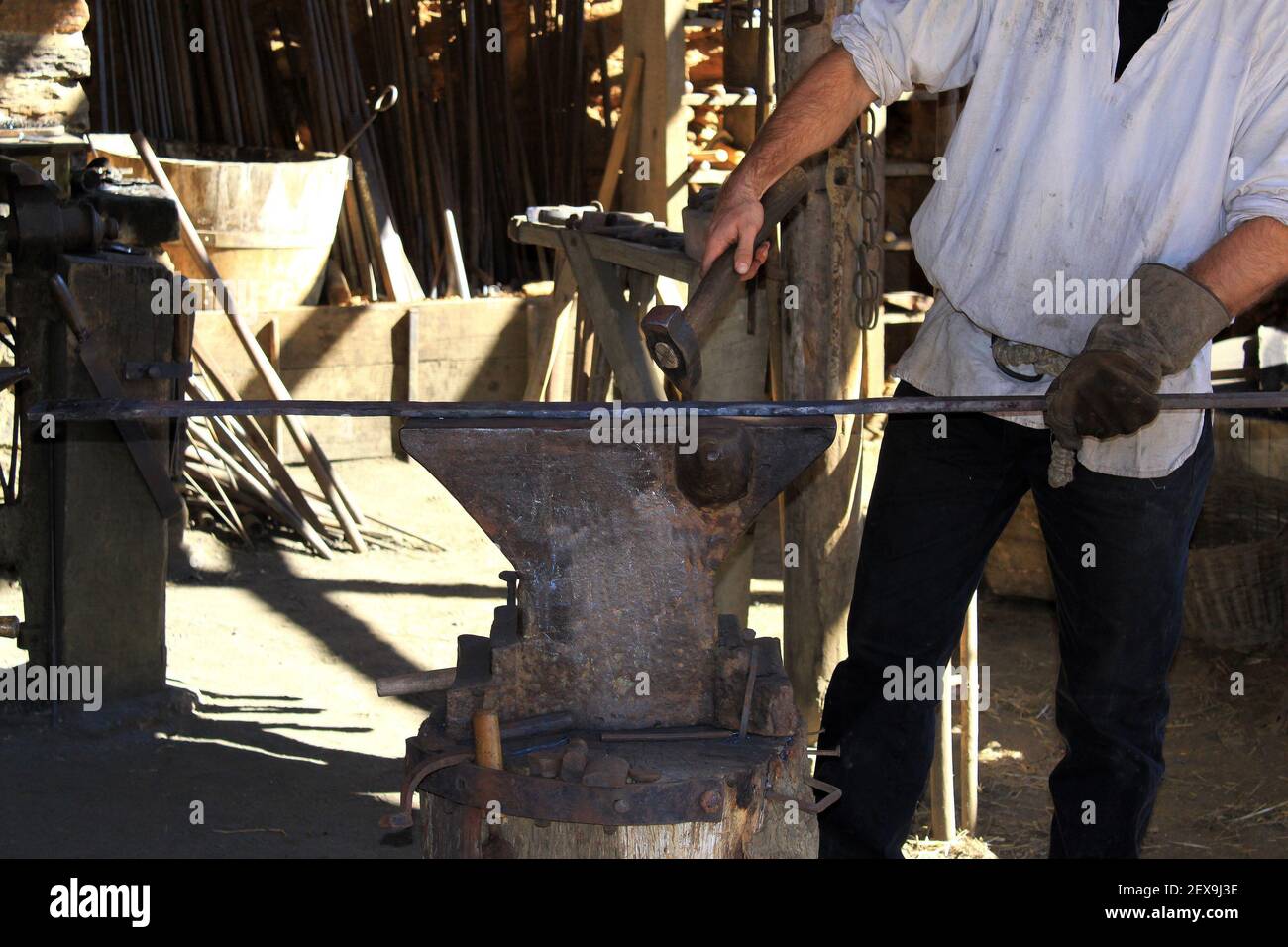 Blacksmith at work medieval art hi-res stock photography and images - Alamy