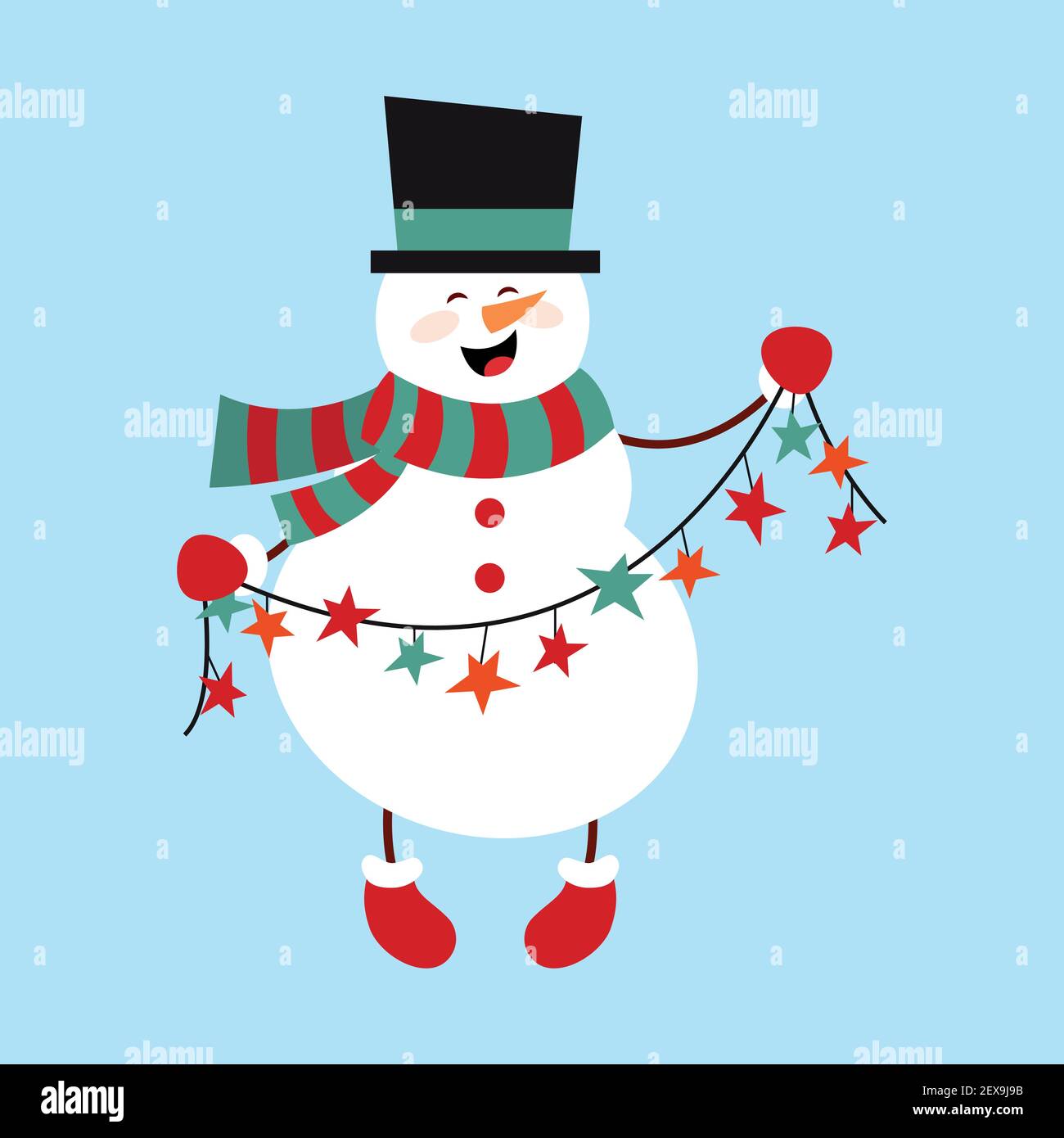 Snowman. Icon. Simple style. Vector illustration isolated on white ...
