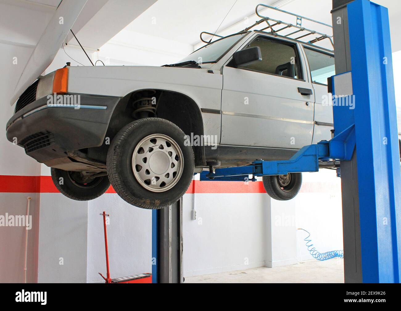 An old Renault spring car being repaired at a Turkish car service Stock ...