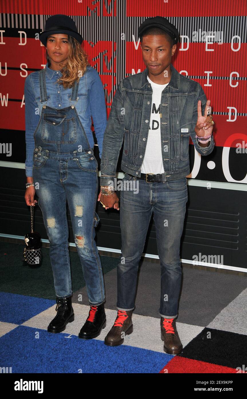 Pharrell Williams, Helen Lasichanh arrives at the 2015 MTV Video Music ...