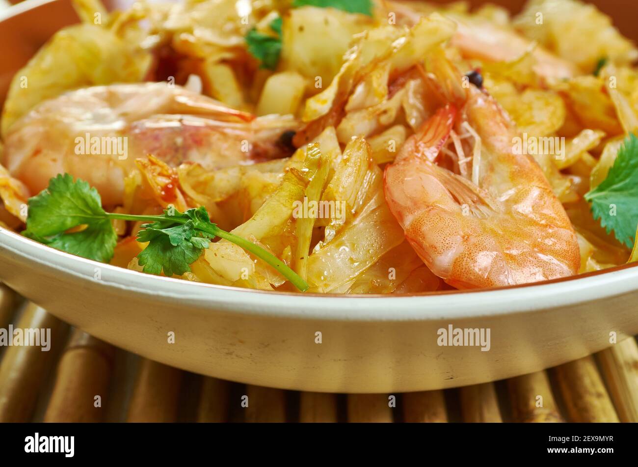 Liberian Cabbage Stew with shrimps, African cuisine Stock Photo - Alamy