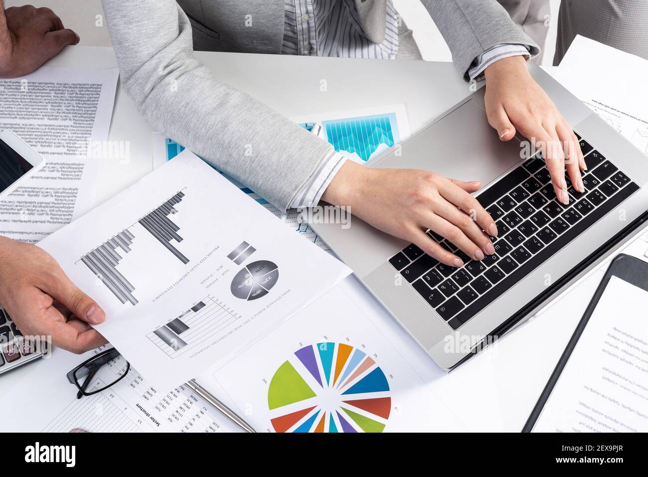 Business team working with documents Stock Photo - Alamy